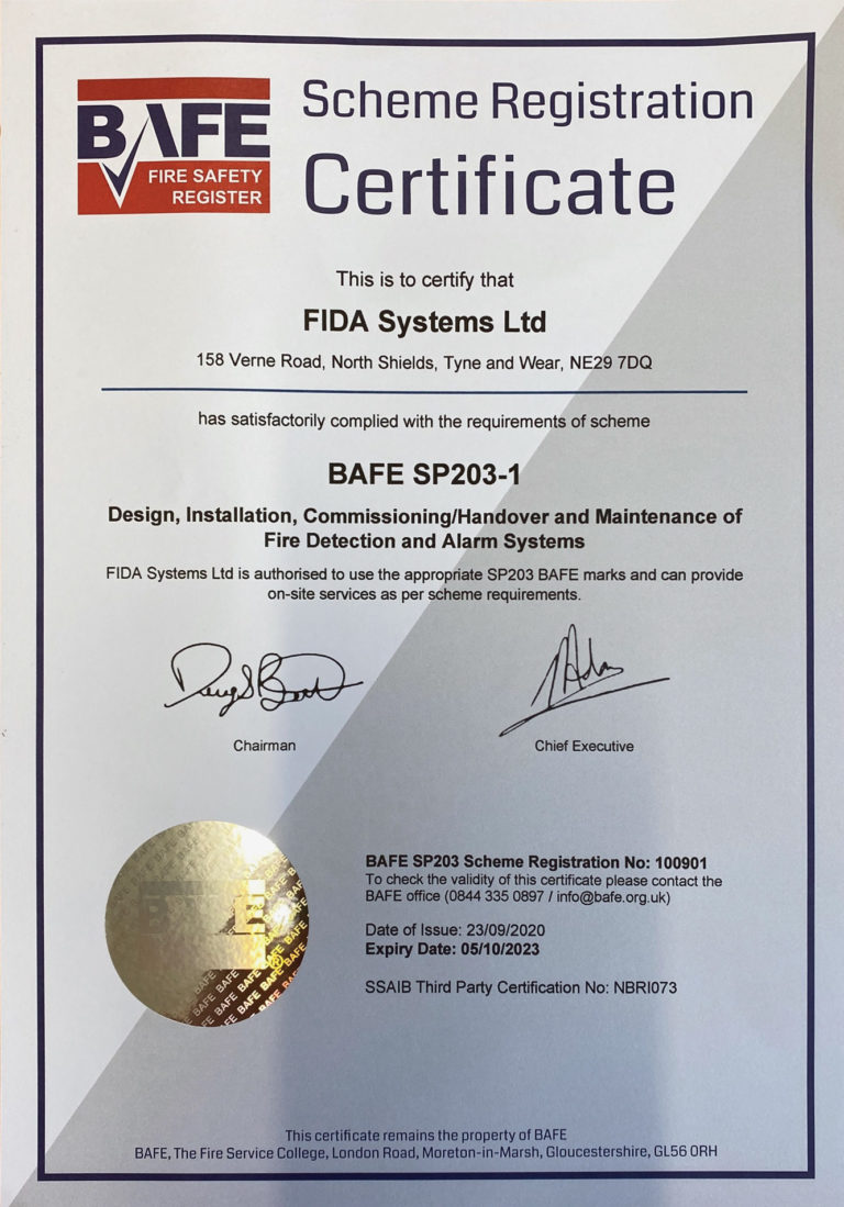 Approvals / Certification – FIDA Systems Ltd
